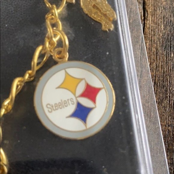 NFL | Jewelry | Pittsburgh Steelers Gold Tone Charm Bracelet Nwt | Poshmark